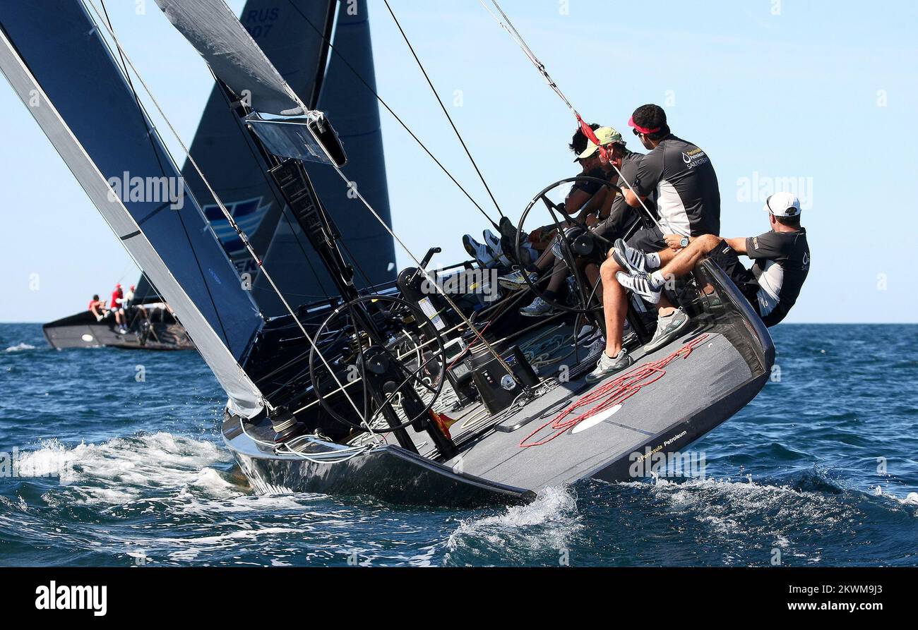 Third day of the prestigious sailing competition RC44 Cup, fleet race ...