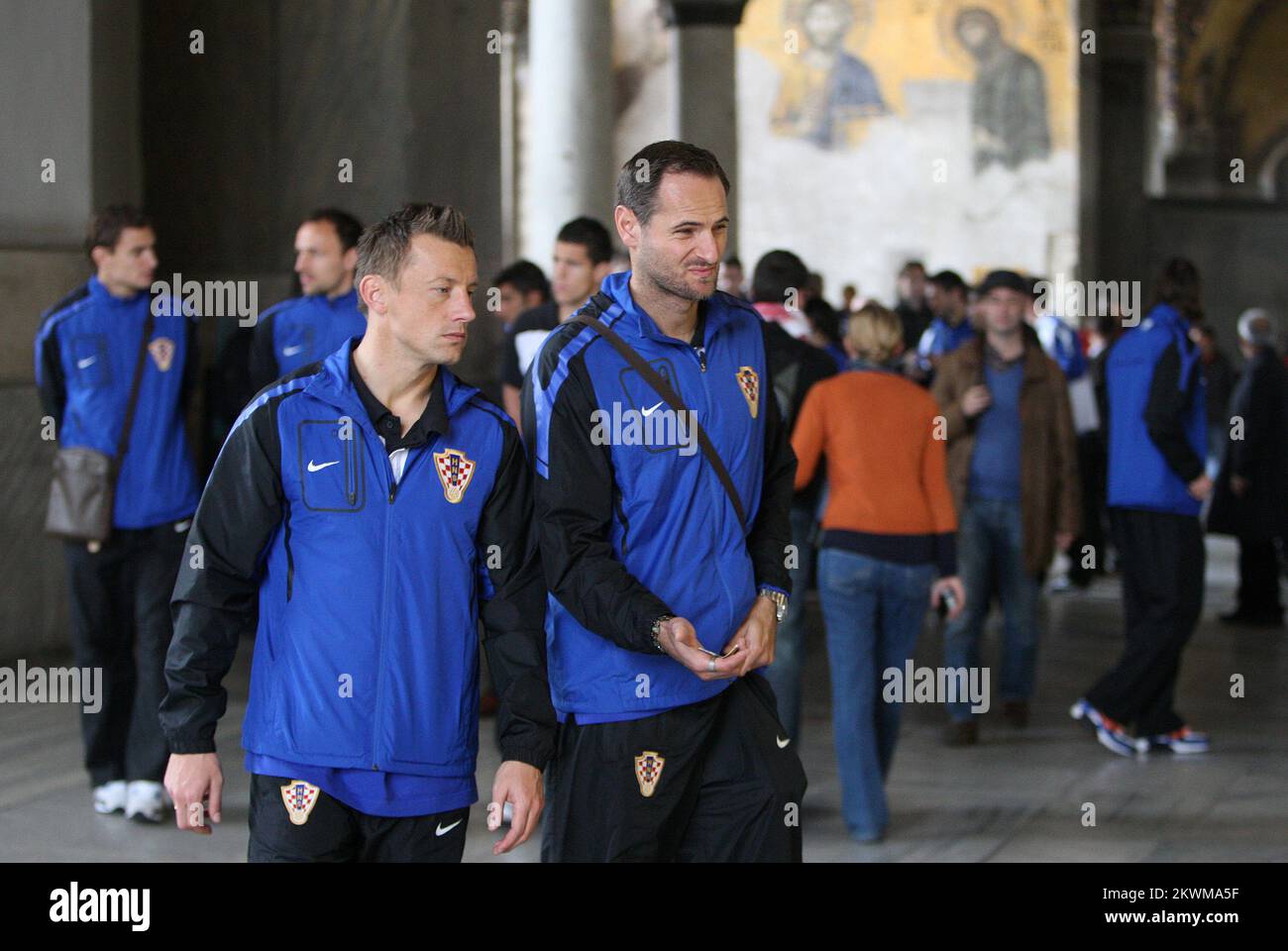 Members of the Croatian national football team visited the Hagia Sophia ...