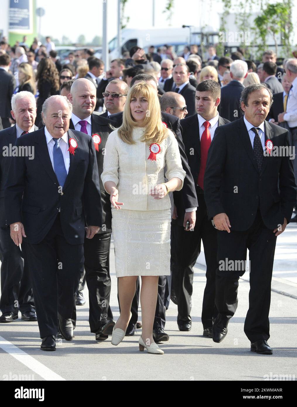 FIFA President Sepp Blatter (left) with Serbian Minister of Sport ...