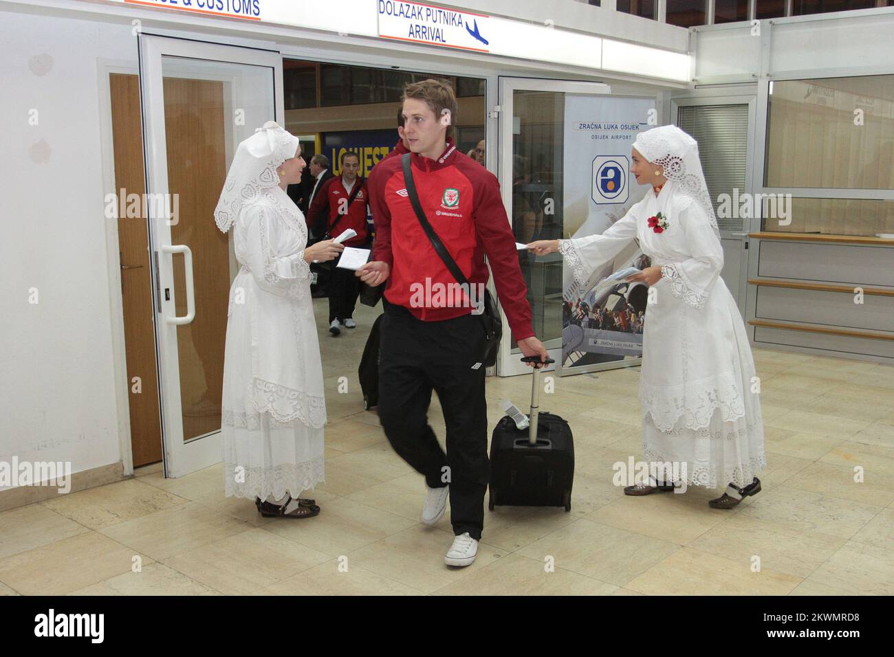 15.10.2012.Croatia Osijek - Wales national football team arrived in ...