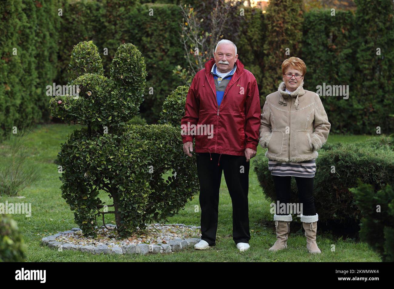 30.10.2012., Zagreb,Croatia - Garden in the backyard of family ...