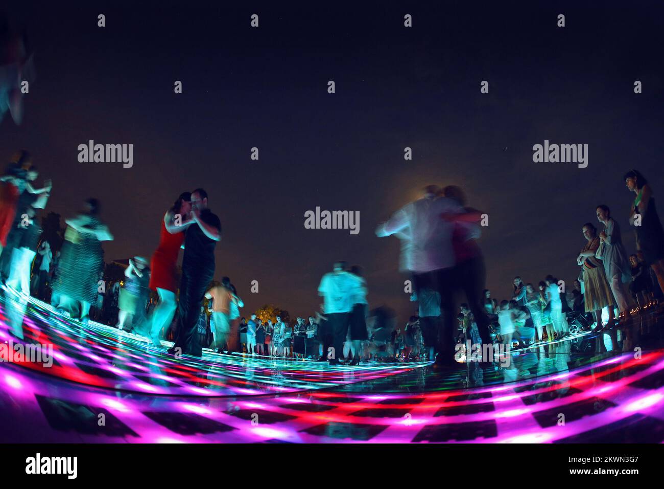 20.06.2013., Zadar, Croatia - Under a nearly full moon on art ...