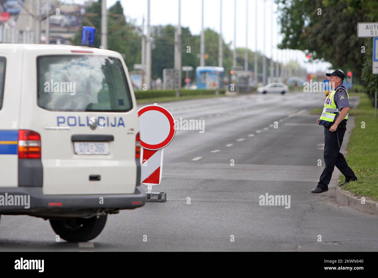 Police block the centre of Zagreb on the occasion of Croatia's ...
