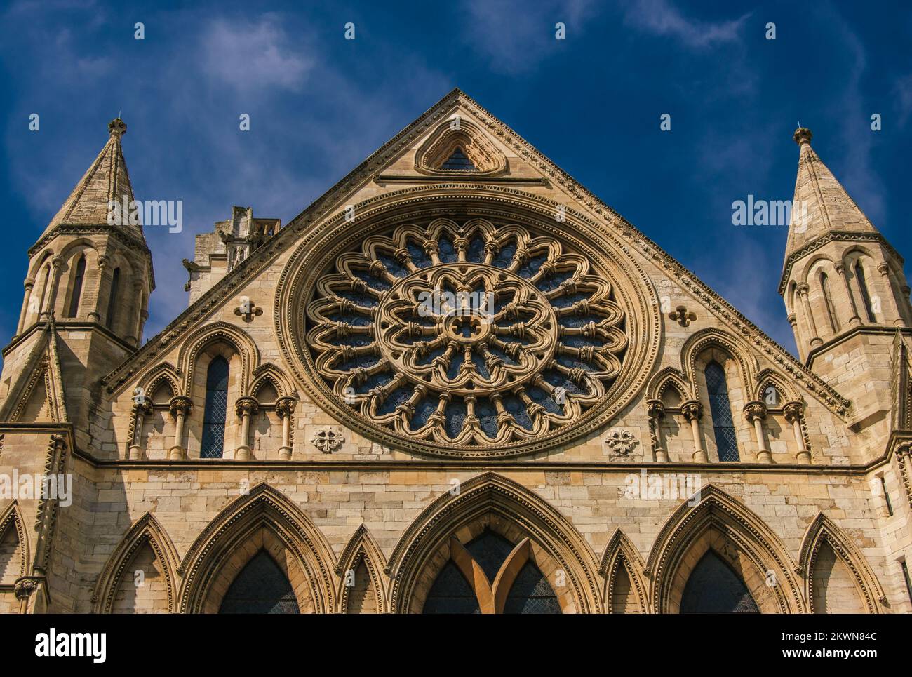 The warm York Stone of the Minster reflects the afternoon light. This ...