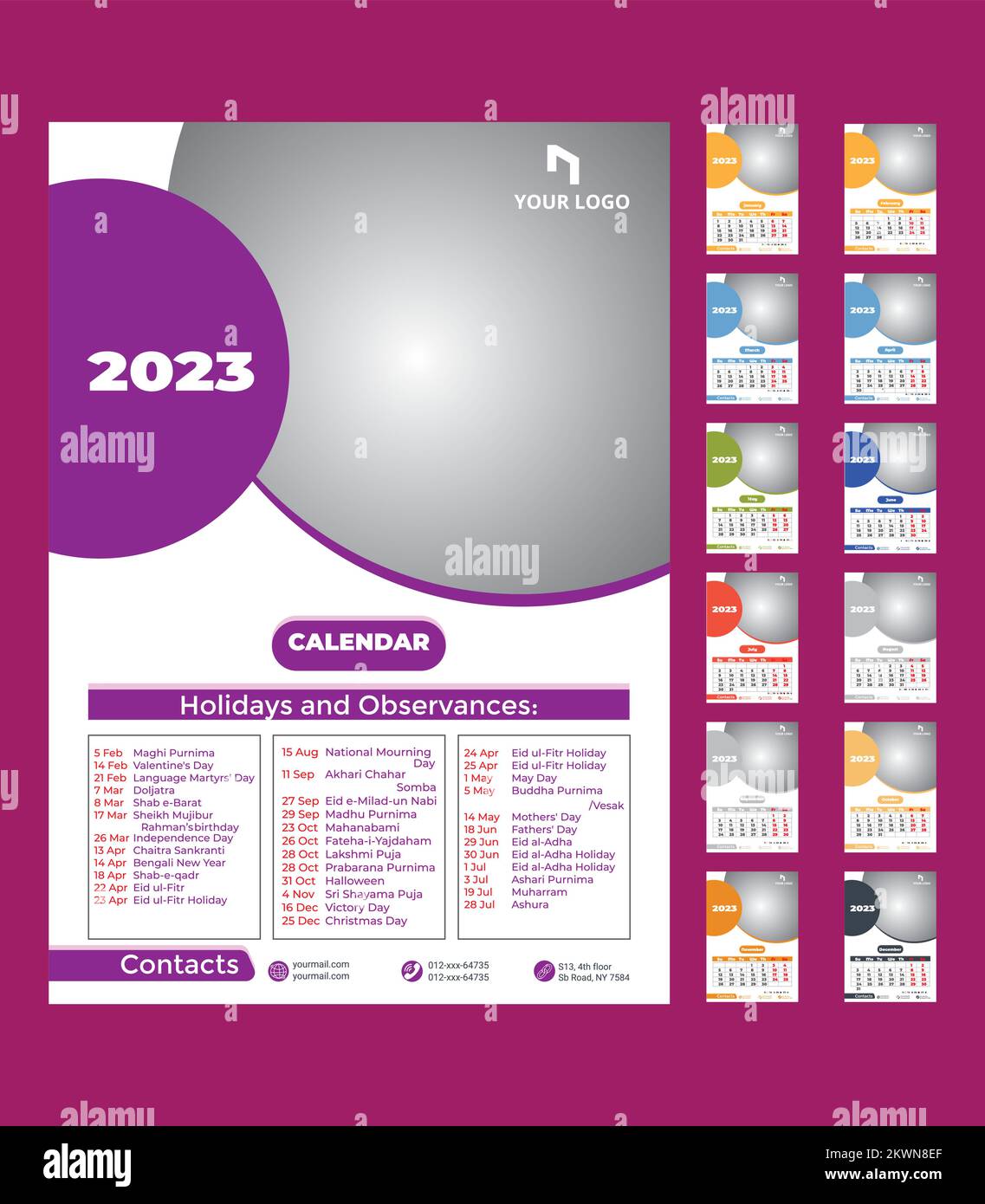2023 years calendar design template Stock Vector Image & Art - Alamy