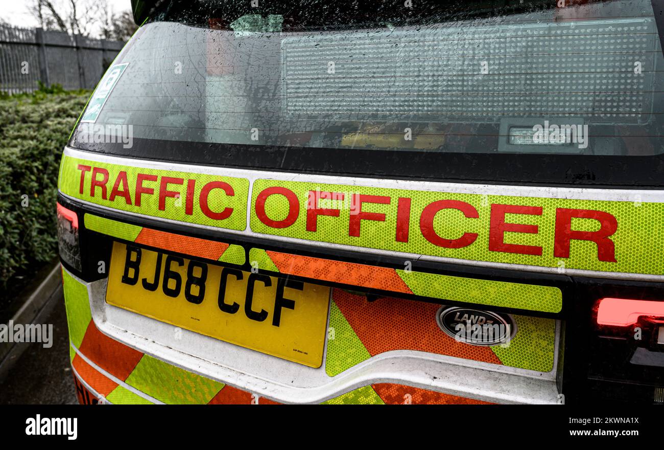 Highways England traffic officer vehicle, England Stock Photo - Alamy