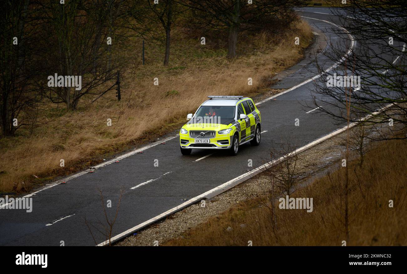 Highways England traffic officer on patrol in England Stock Photo - Alamy