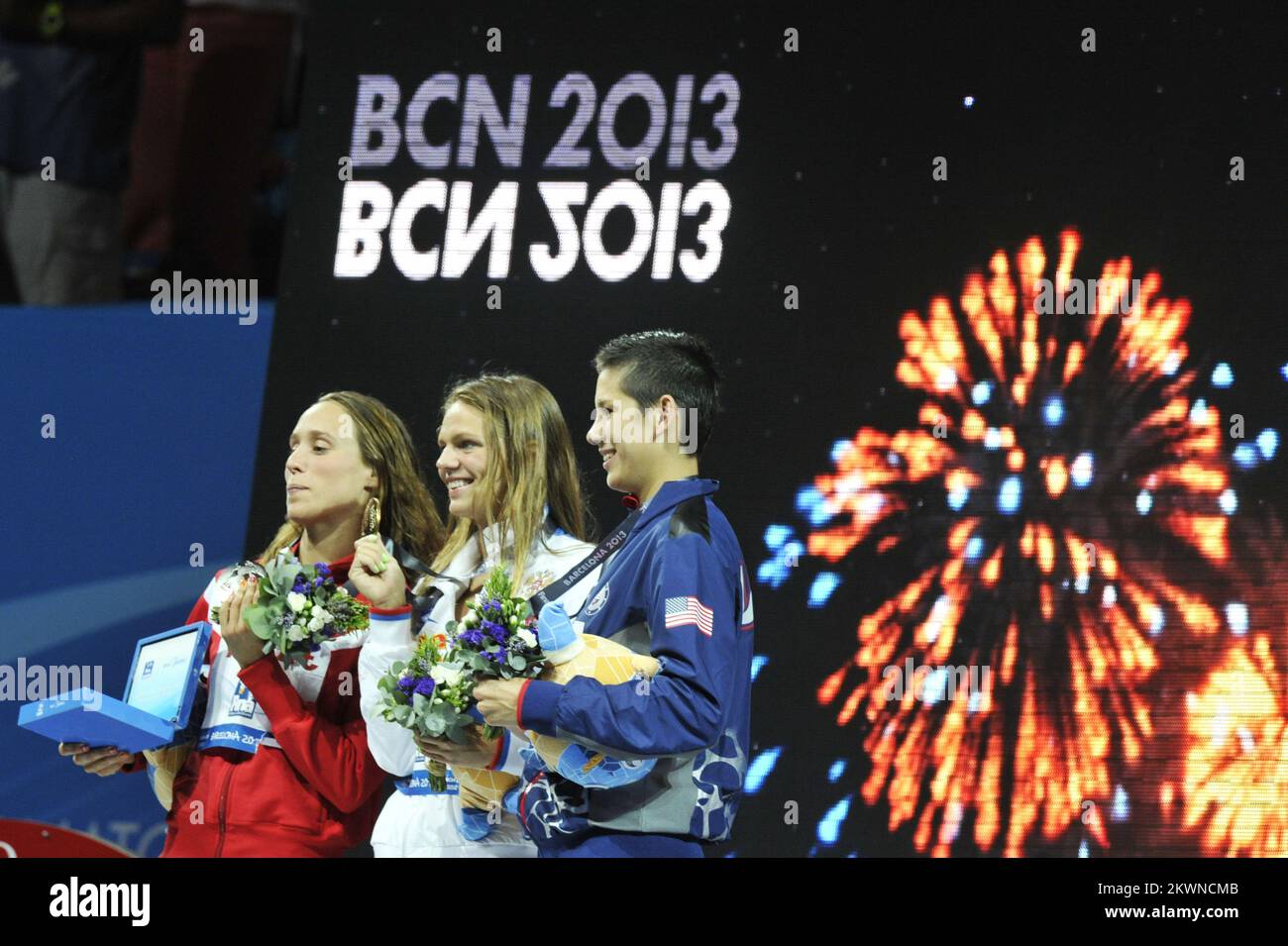 Efimova Yuliya, from Russia, gold medal. Rikke Moller Pedersen, from ...