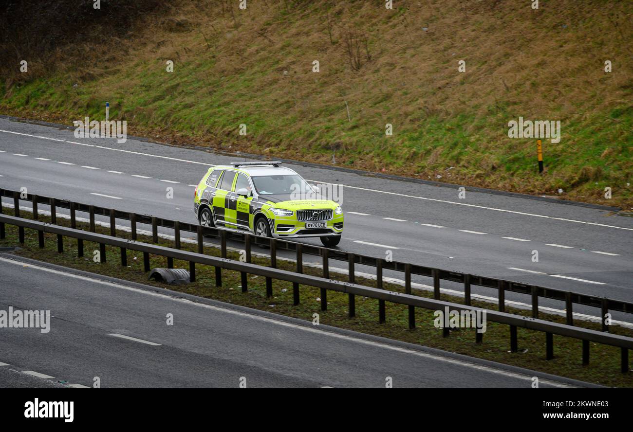 Highways England traffic officer on patrol in England Stock Photo - Alamy