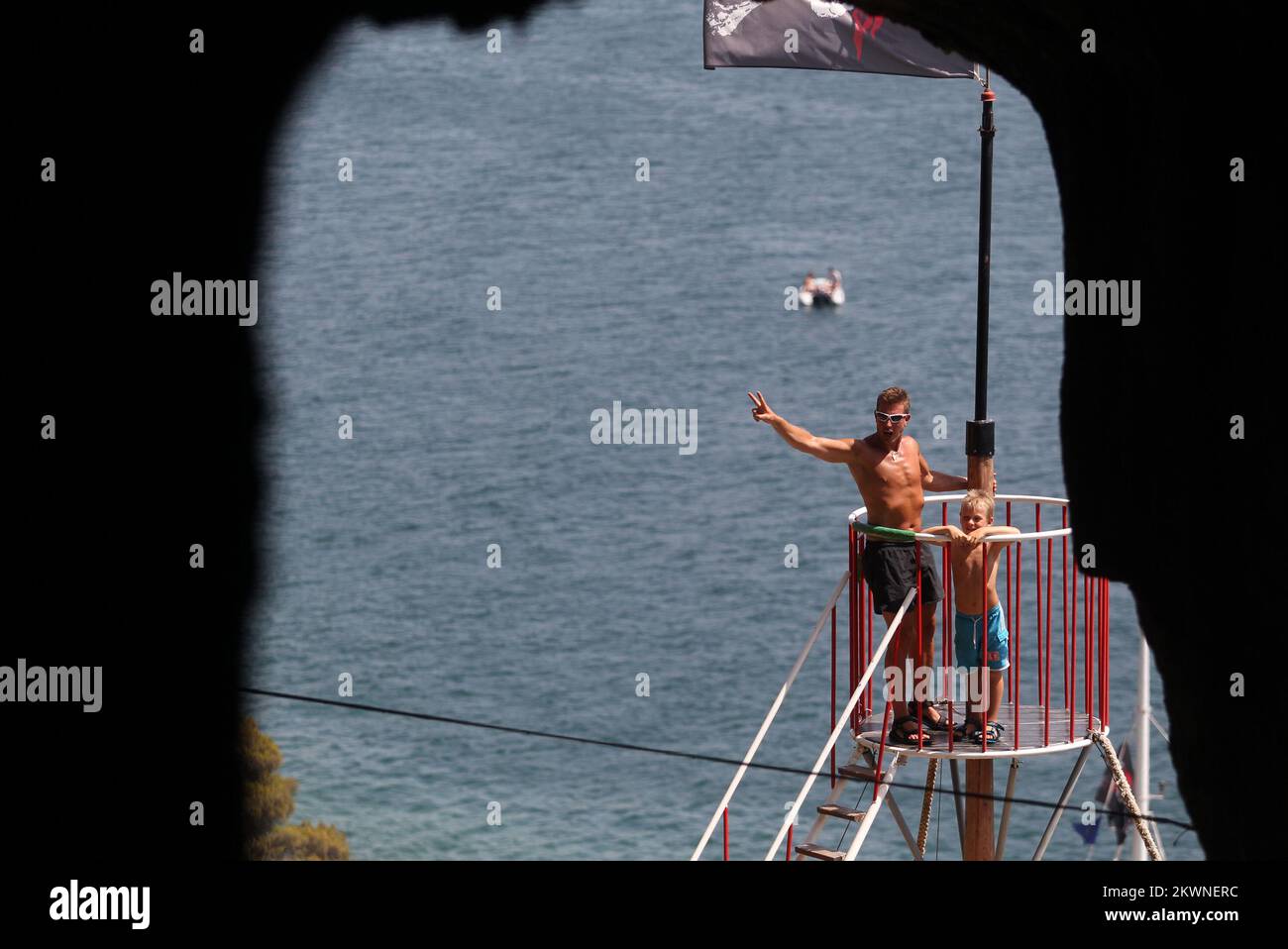 07.08.2013., Vrsar, Croatia - Pirate cave above the Lim Channel is a ...