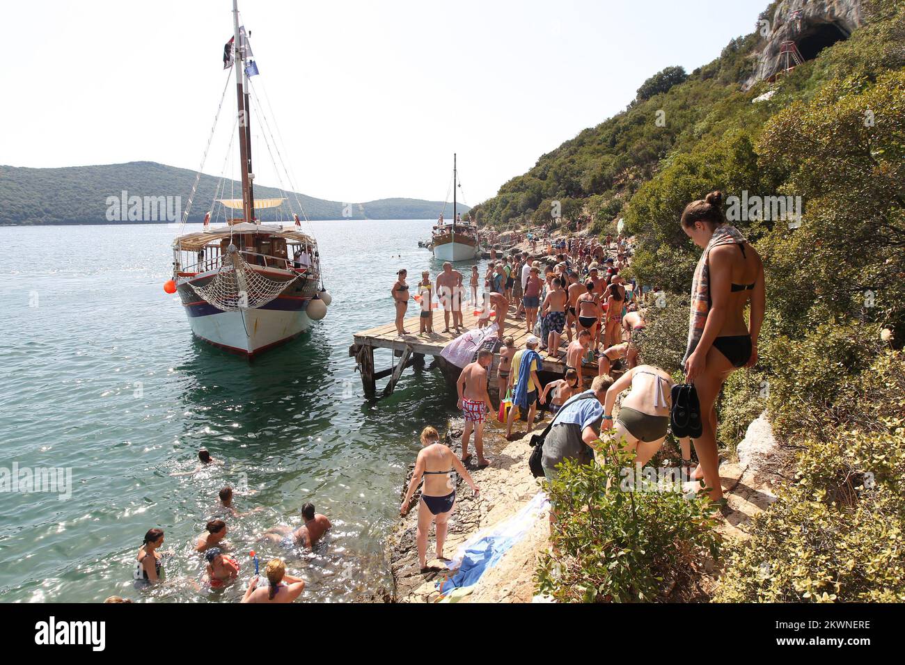 07.08.2013., Vrsar, Croatia - Pirate cave above the Lim Channel is a ...