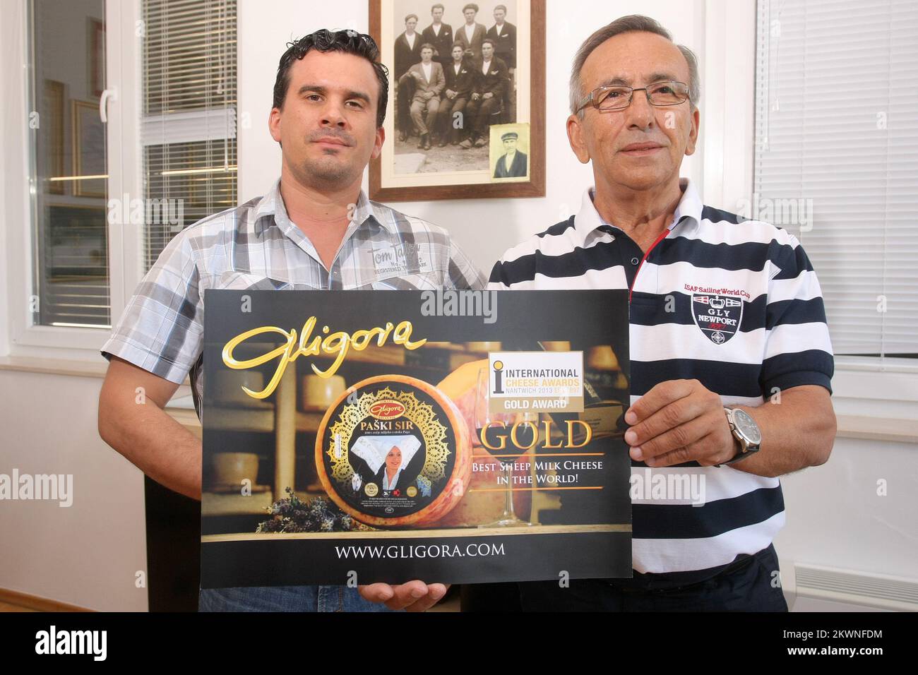 14.08.2013., Kolan, island Pag , Croatia - Ivan Gligora and and his son ...