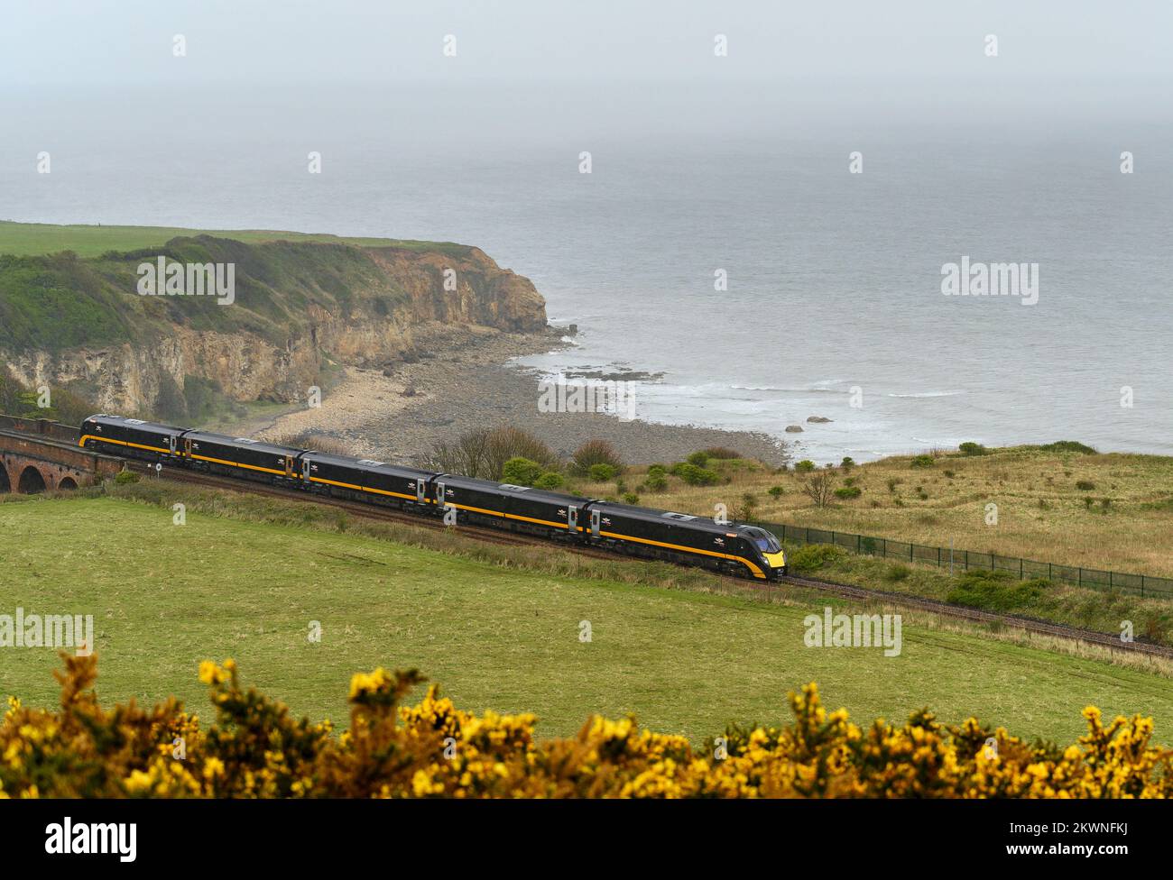 Grand Central railway's passenger train class 180 travelling at speed ...