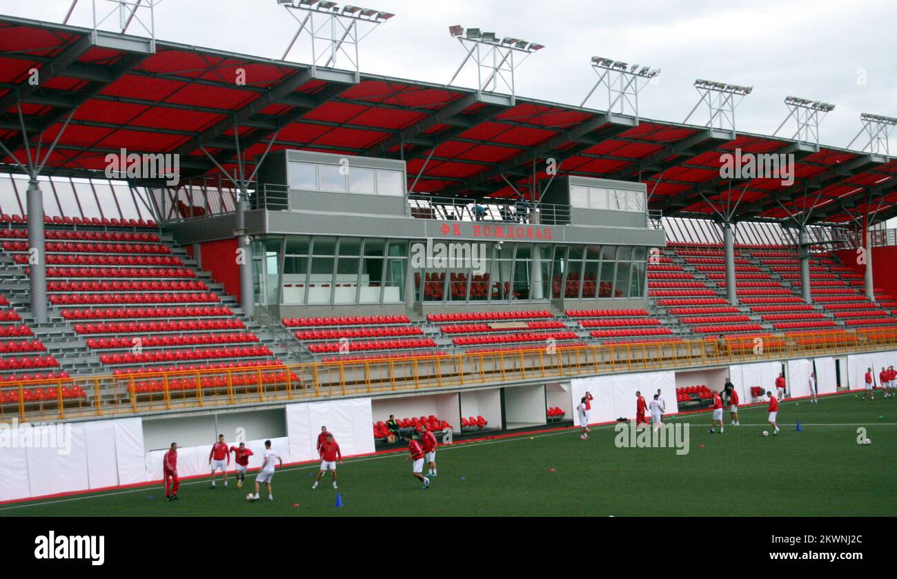 Serbia, Belgrade - Vozdovac Belgrade Football Club stadium on the roof ...