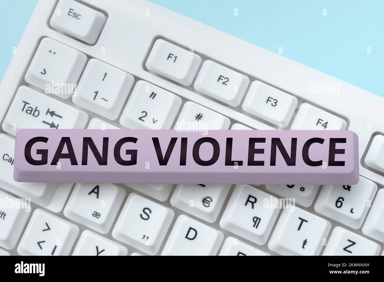 Sign displaying Gang Violence, Word Written on infringement of the laws ...