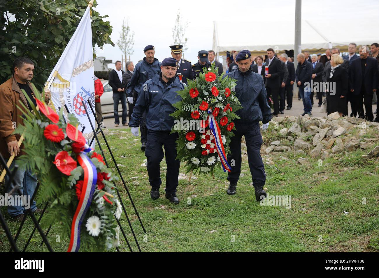 06.10.2013., Dracevac, Zadar, Croatia - Wreath-laying ceremony and ...