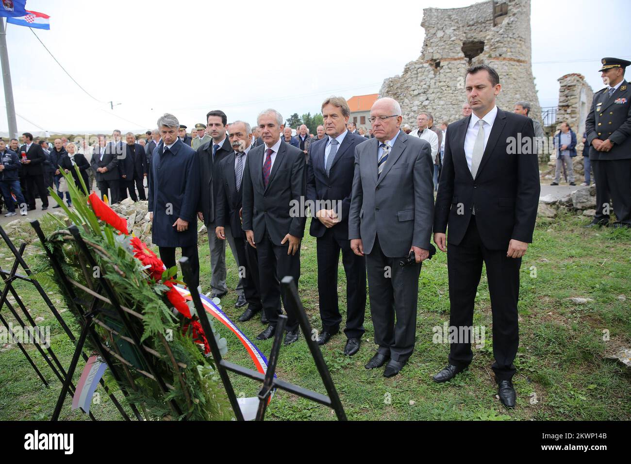 06.10.2013., Dracevac, Zadar, Croatia - Wreath-laying ceremony and ...