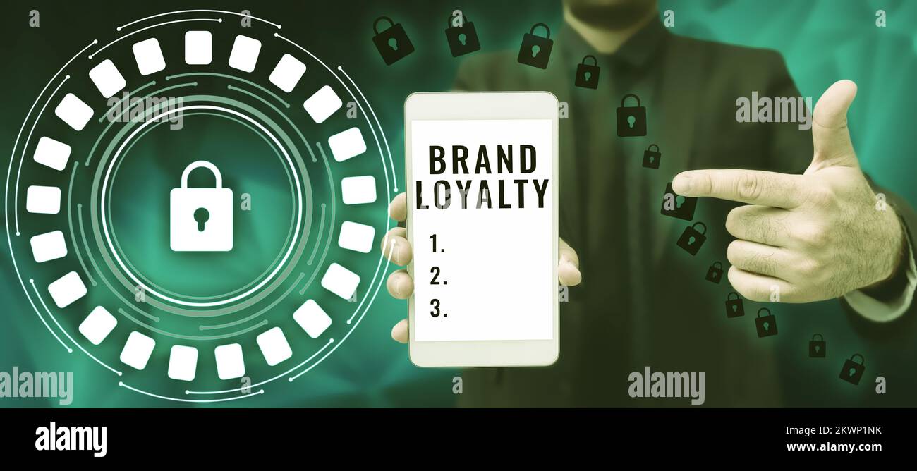 Text showing inspiration Brand Loyalty, Word for Repeat Purchase ...