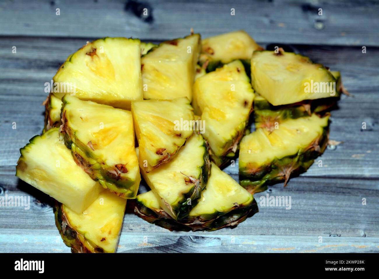 The Pineapple (Ananas comosus), a tropical plant with an edible fruit ...