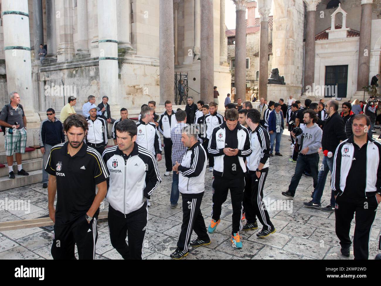 10.10.2013., Split, Croatia - Players of Besiktas took a walk through ...