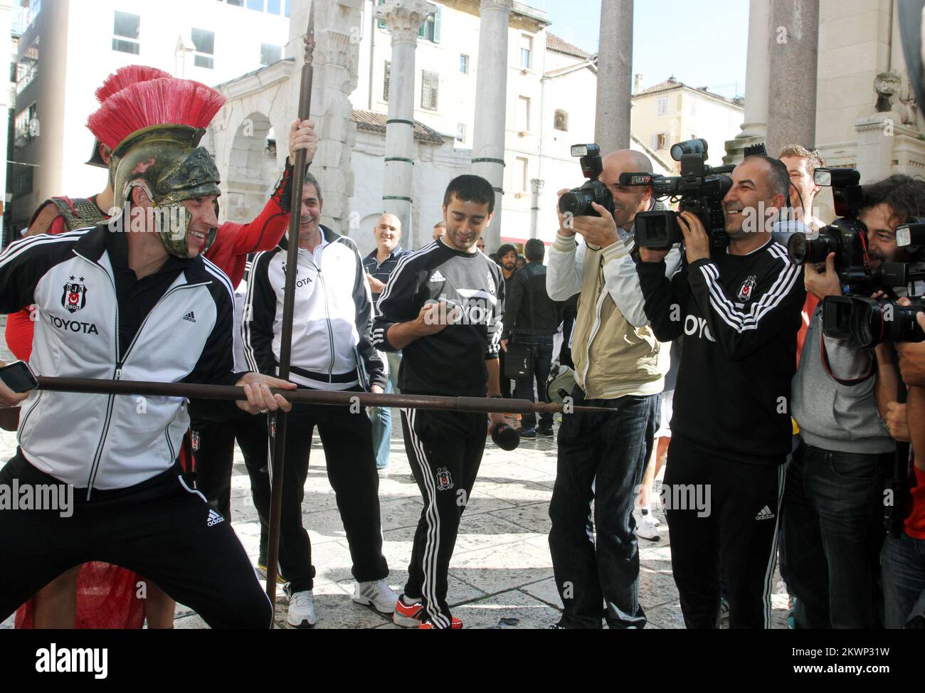 10.10.2013., Split, Croatia - Players of Besiktas took a walk through ...