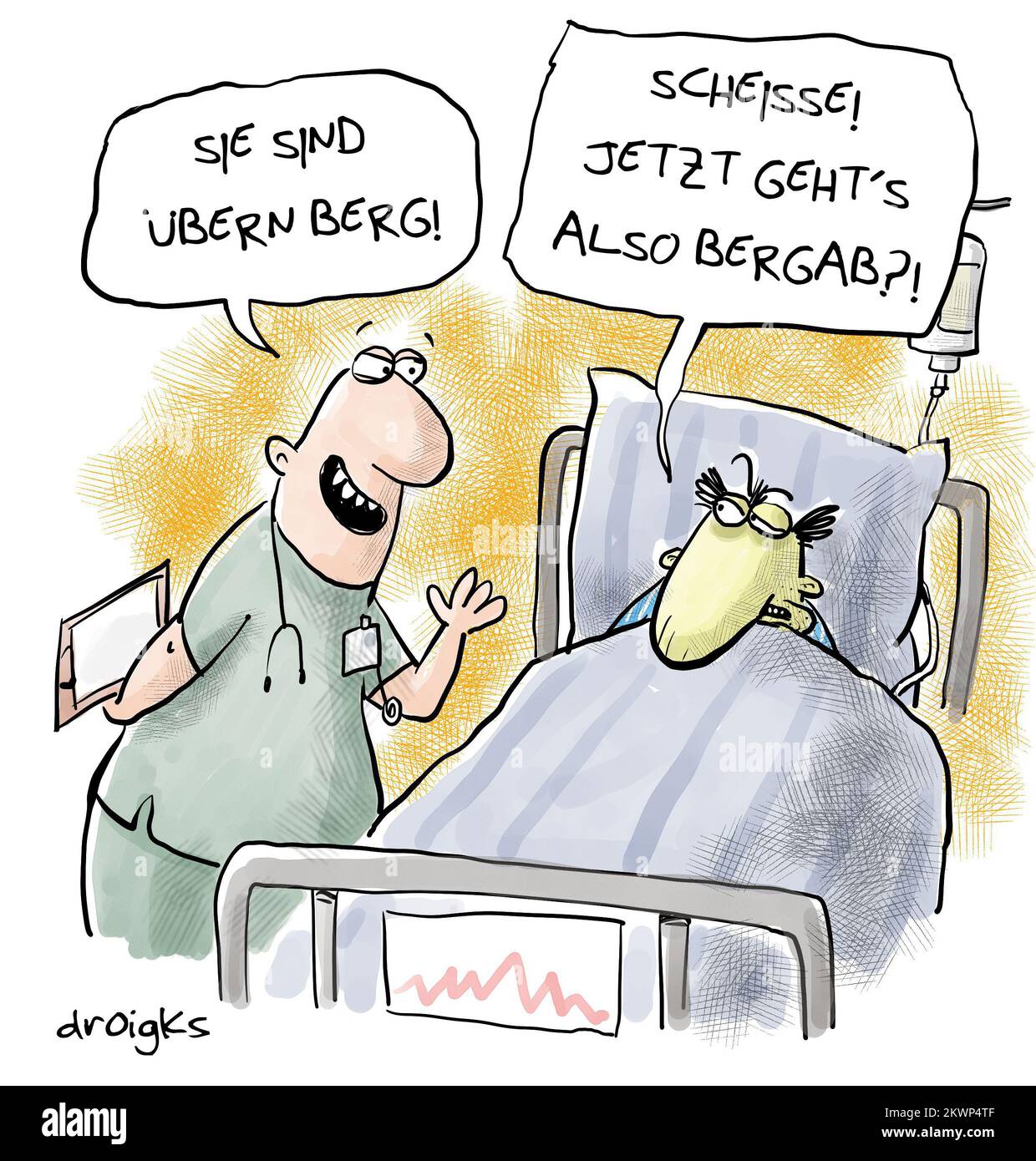 Patient ist übern Berg Stock Photo - Alamy