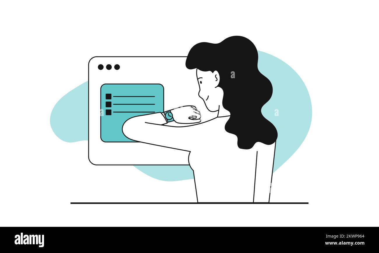 Time management vector concept illustration. Business control and ...