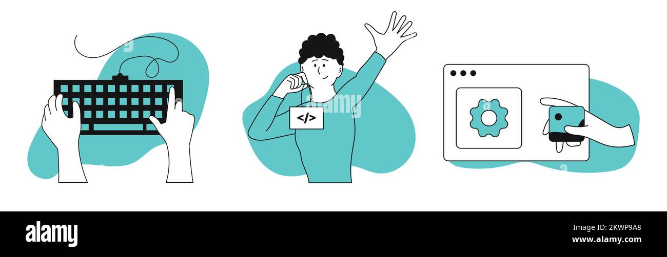 Development application vector illustration concept. Business internet ...