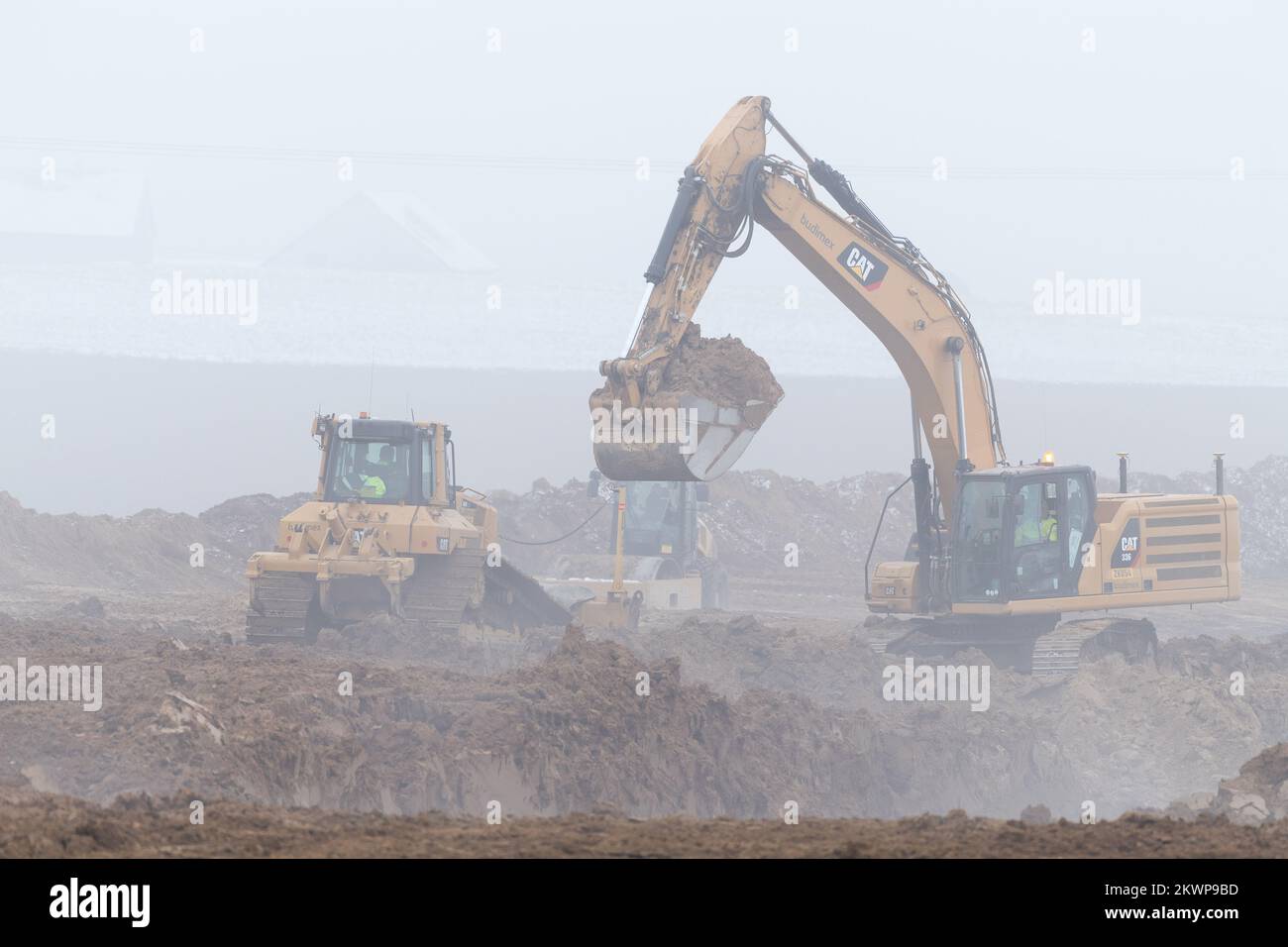 Road construction on expressway S6 in Pepowo, Poland © Wojciech Strozyk ...