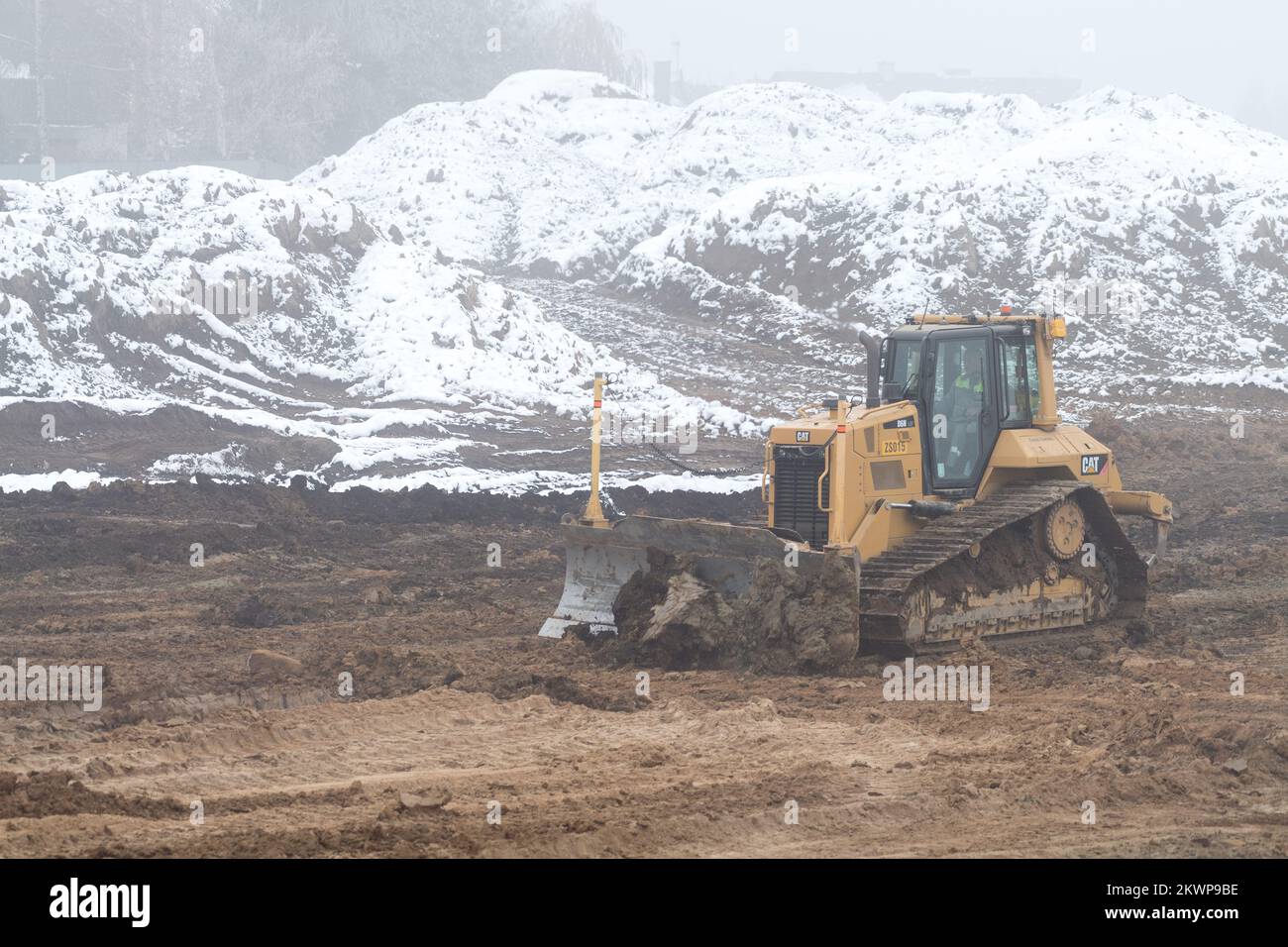 Road construction on expressway S6 in Pepowo, Poland © Wojciech Strozyk ...