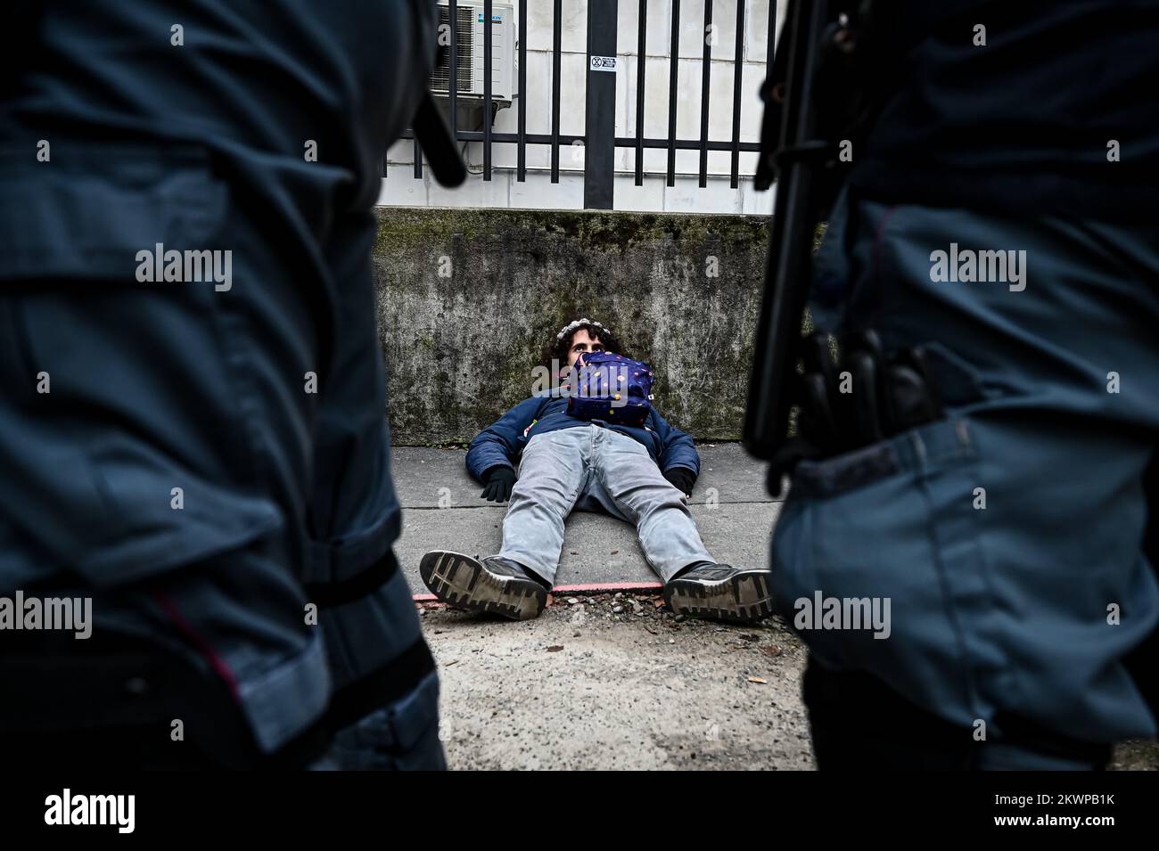 Milan, Italy, 30/11/2022, Extinction Rebellion environmental activist ...