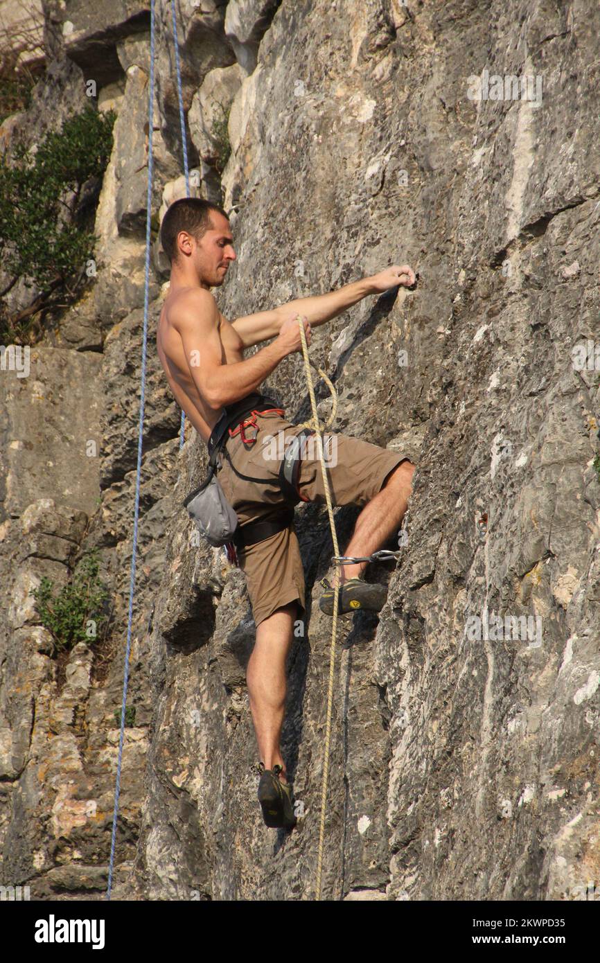 01.11.2013., Rovinj, Croatia- Zlatni Rt (Golden Cape) is known among ...