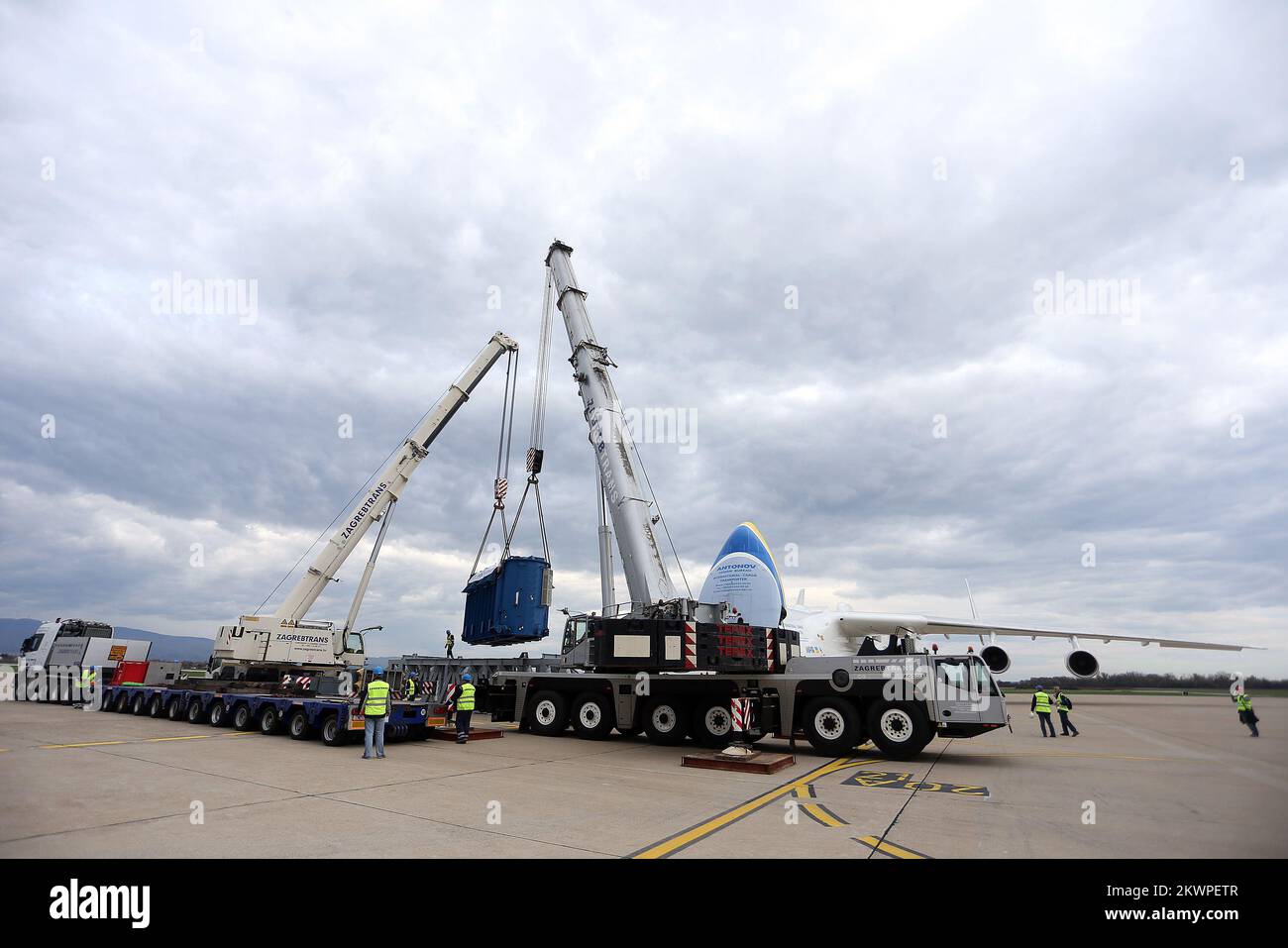 09.11.2013., Zagreb, Croatia - Biggest aircraft in the world Antonov ...