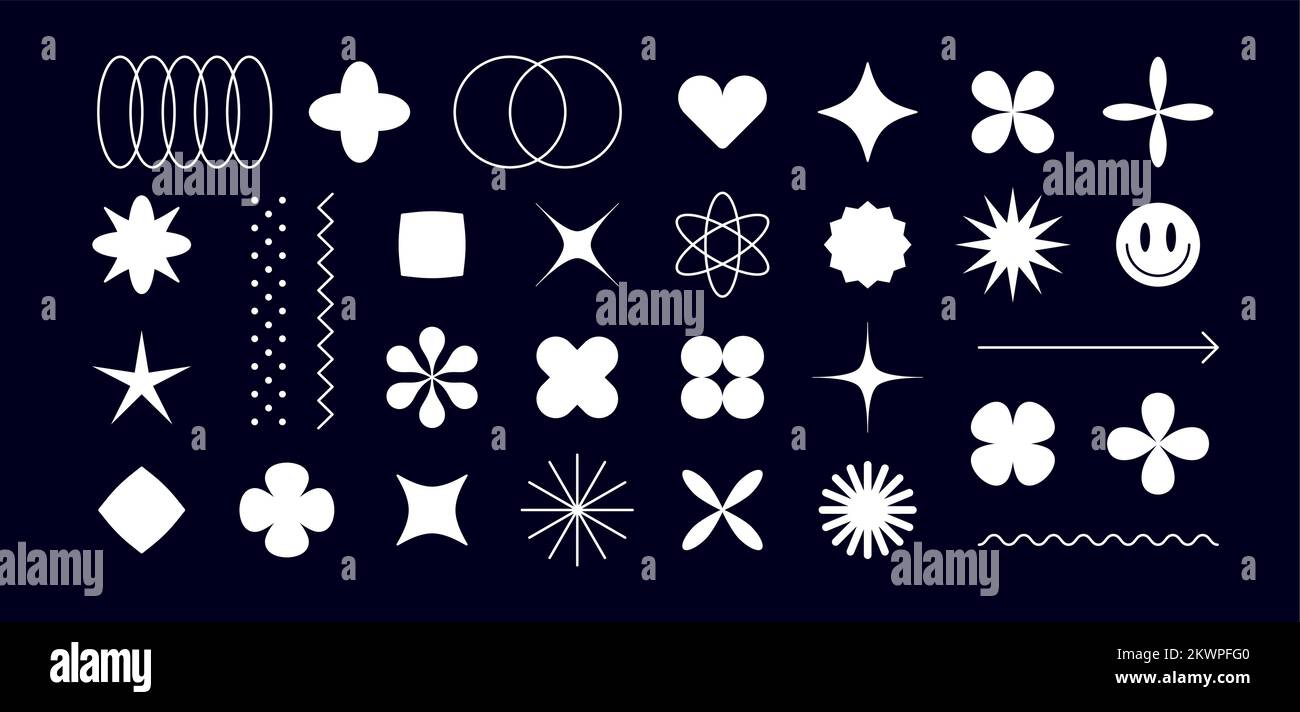 Abstract graphic elements for concept design. Shape symbol, graphic set ...