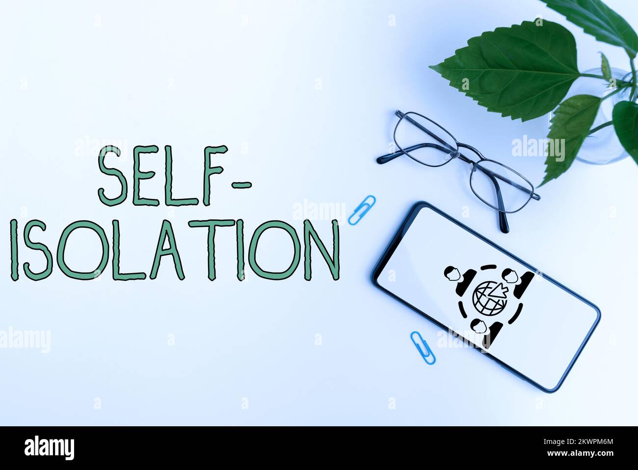 Conceptual display Self Isolation, Business showcase promoting ...