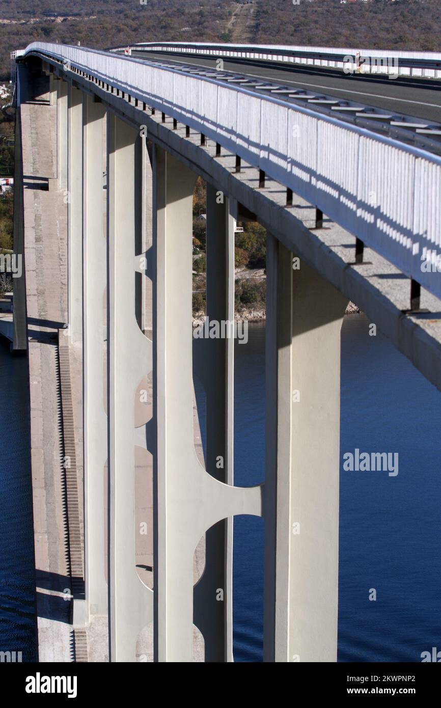 04.12.2013., Kraljevica, Croatia - Krk Bridge is a 1430 m long ...