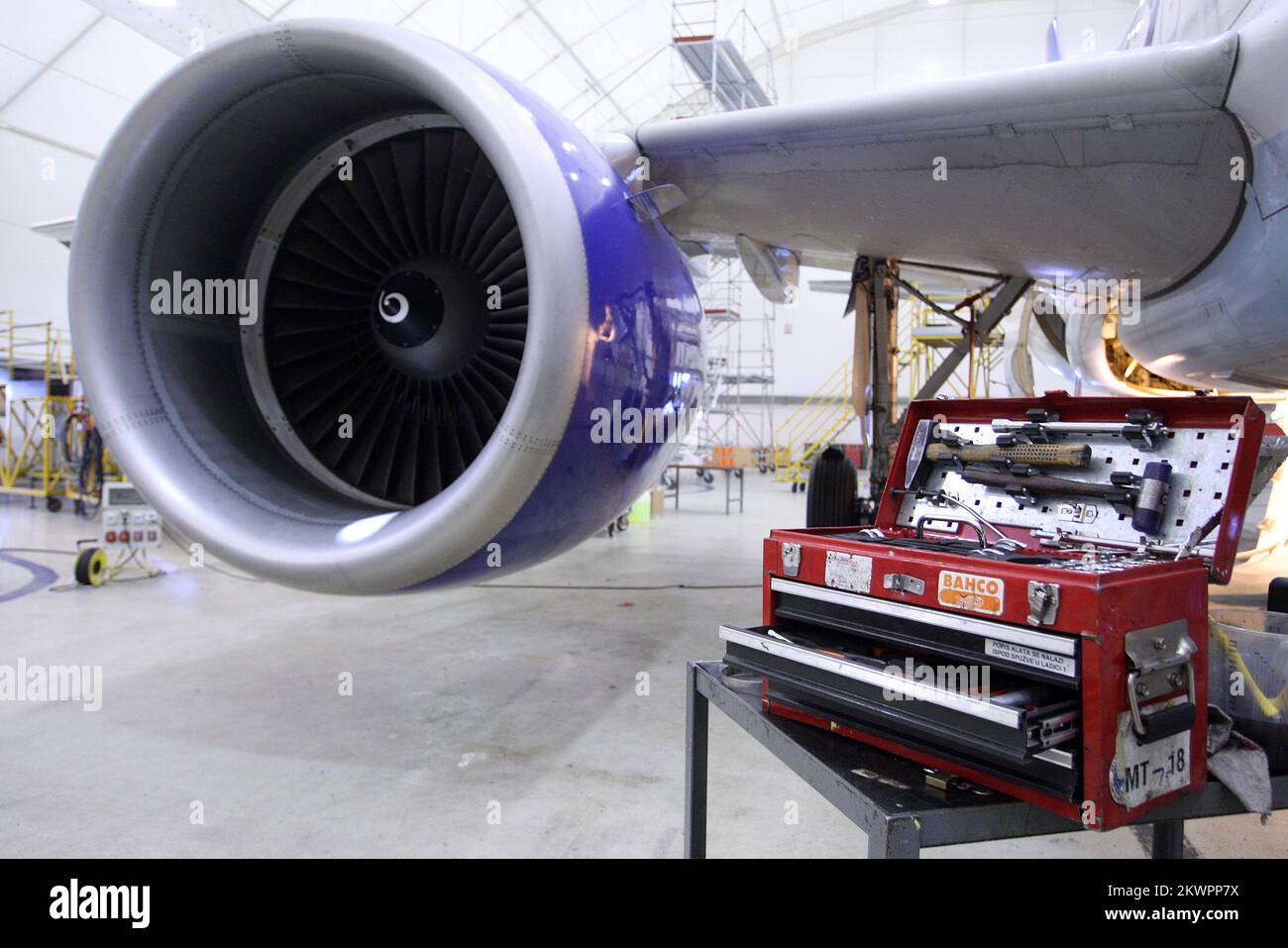05.12.2013., Zagreb, Croatia - The technical center of Croatia Airlines ...
