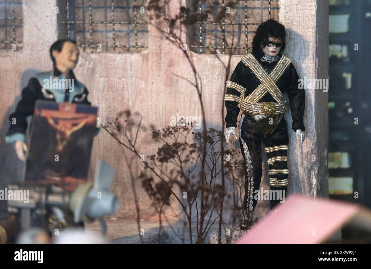 30.12.2013., Crotia, Zagreb - Nativity scene with famous figures in one ...