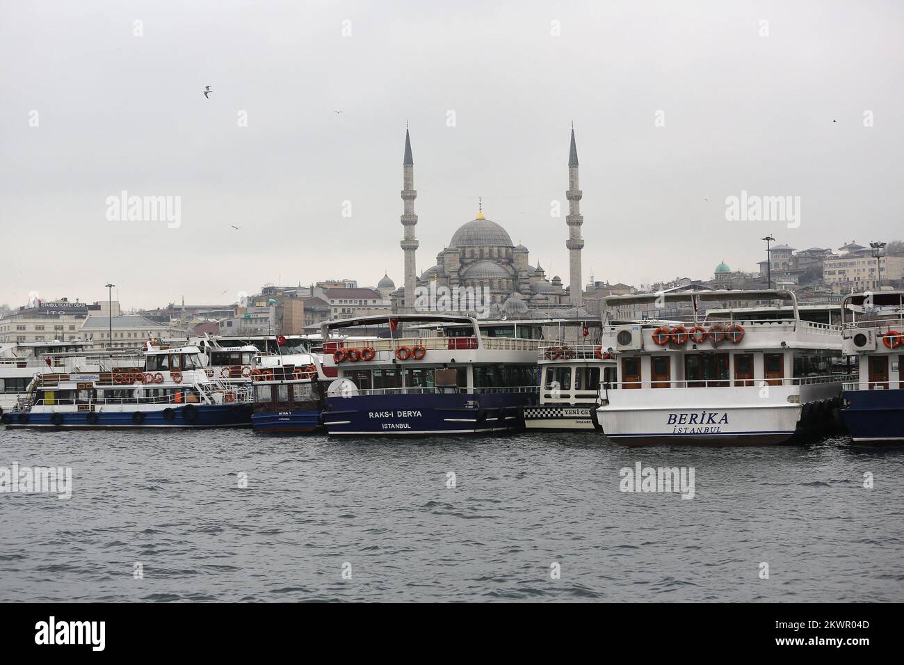 06.01.2014., Turkey, Istanbul - Ride through the Bospor between Europe ...