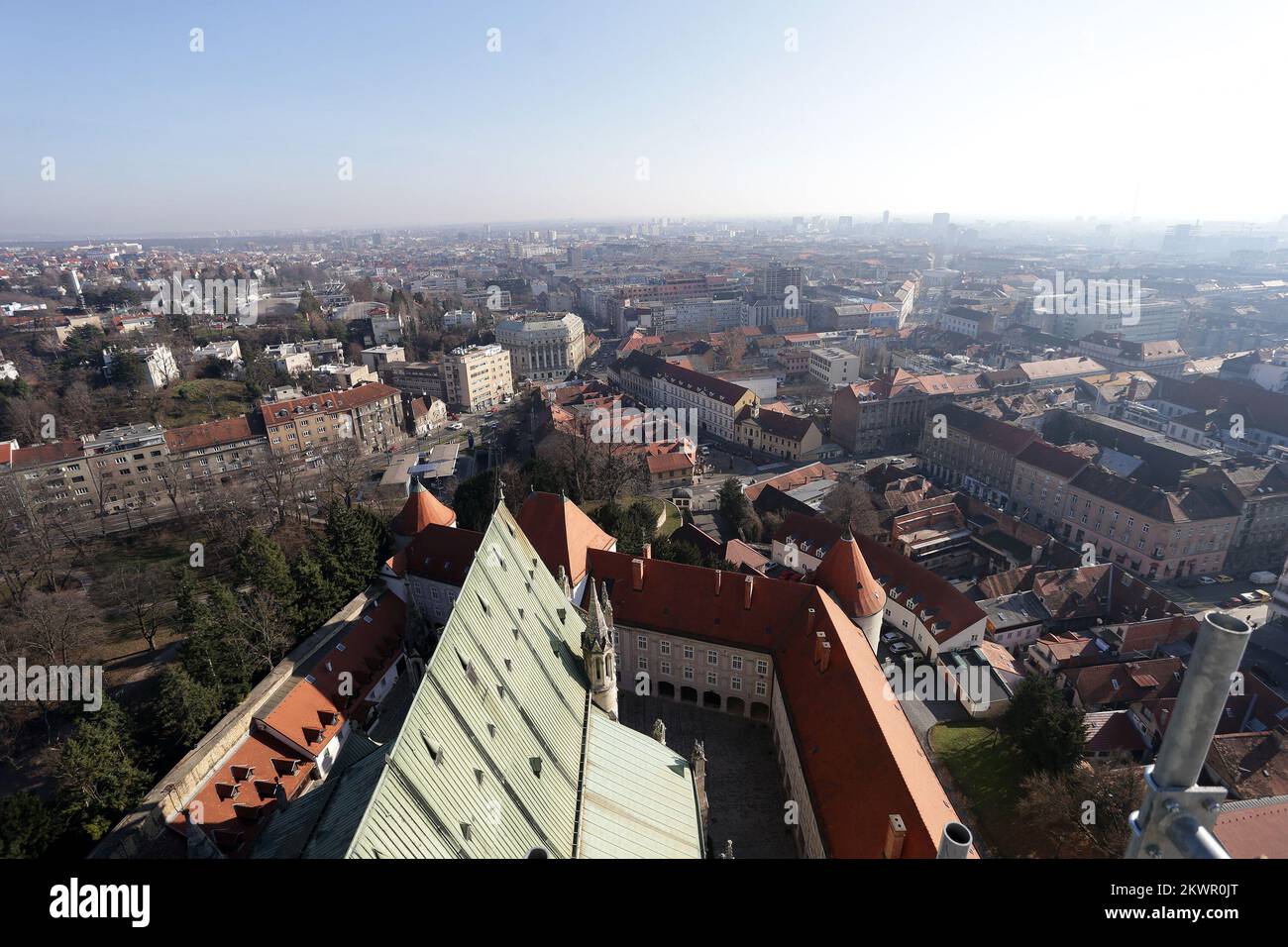 13.01.2014., Zagreb, Croatia - panoramic view of the city from the ...