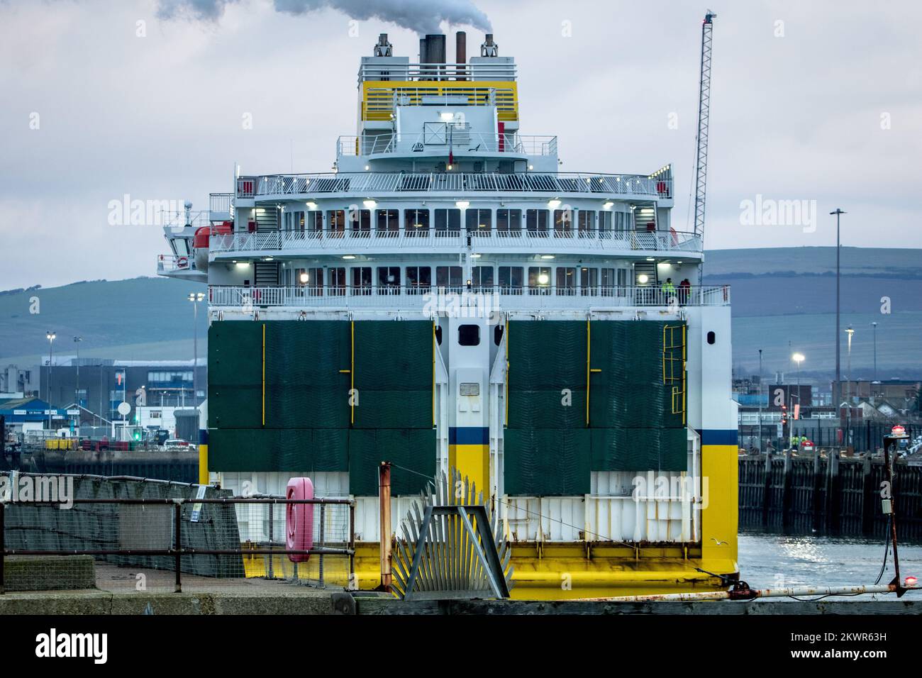 30th November 2022, Newhaven, East Sussex, UK. Ferry arrival and later ...