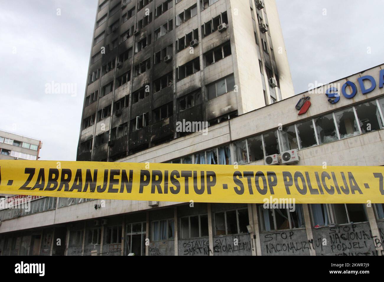 08.02.2014., Tuzla, Bosnia and Hercegovina - Destroyed buildings of ...