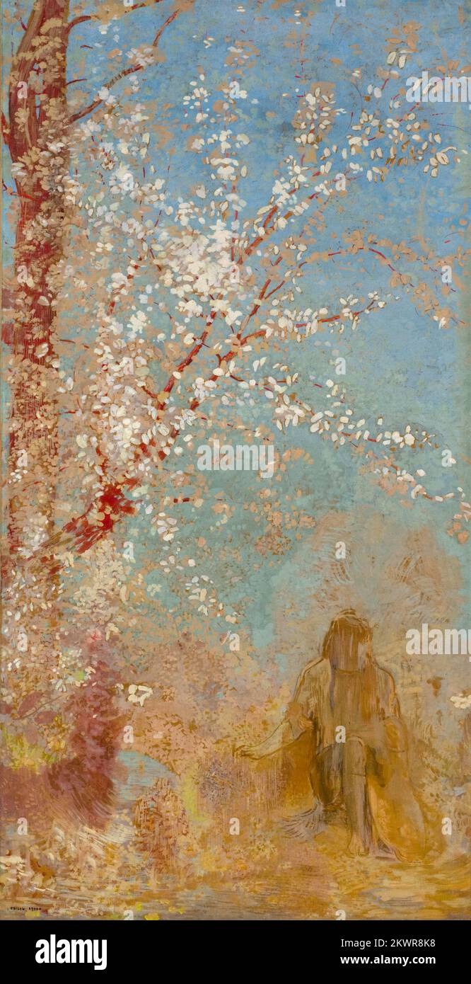 Odilon Redon, The Red Tree, painting in distemper on canvas, 1905 Stock ...