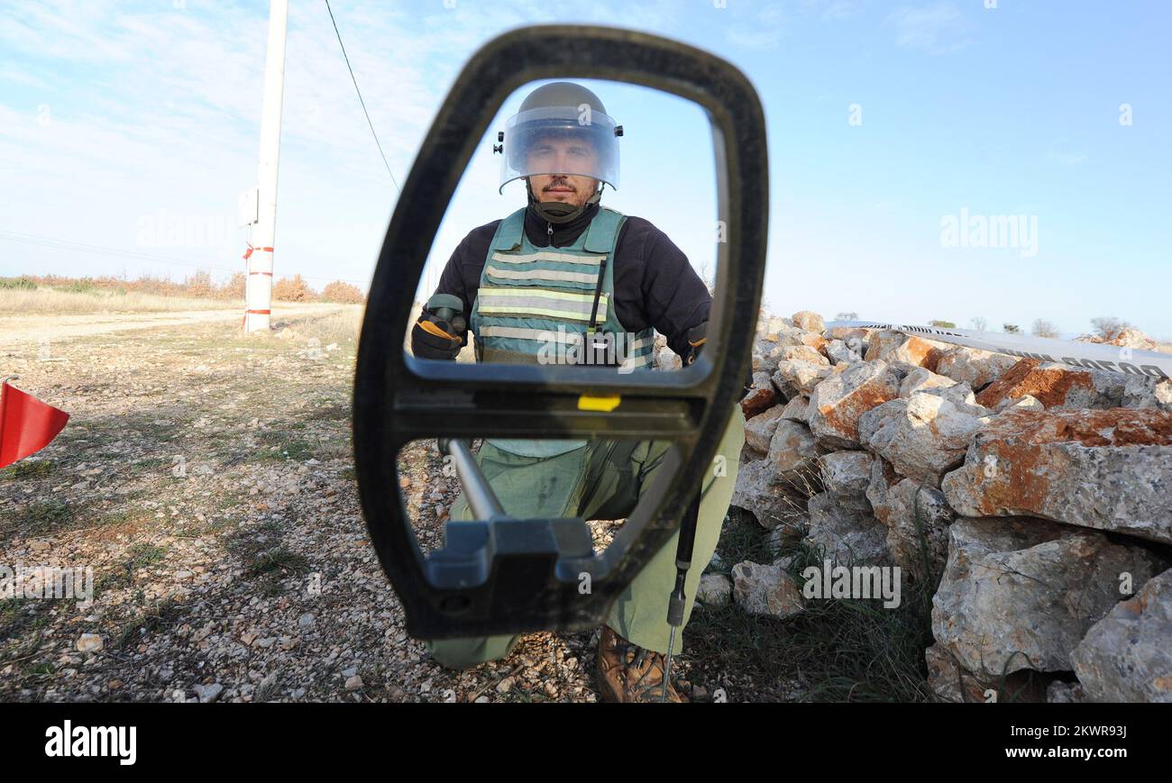 16.02.2014., Drnis, Croatia - Members of AKD Mungos (Mongoose) demined ...