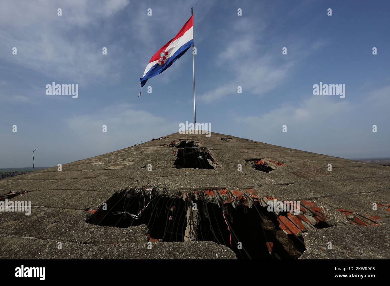 17.02.2014., Vukovar, Croatia - Vukovar water tower is one of the most ...