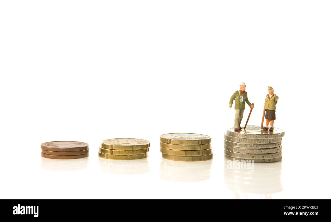 pensions continue to rise with higher benefits Stock Photo - Alamy