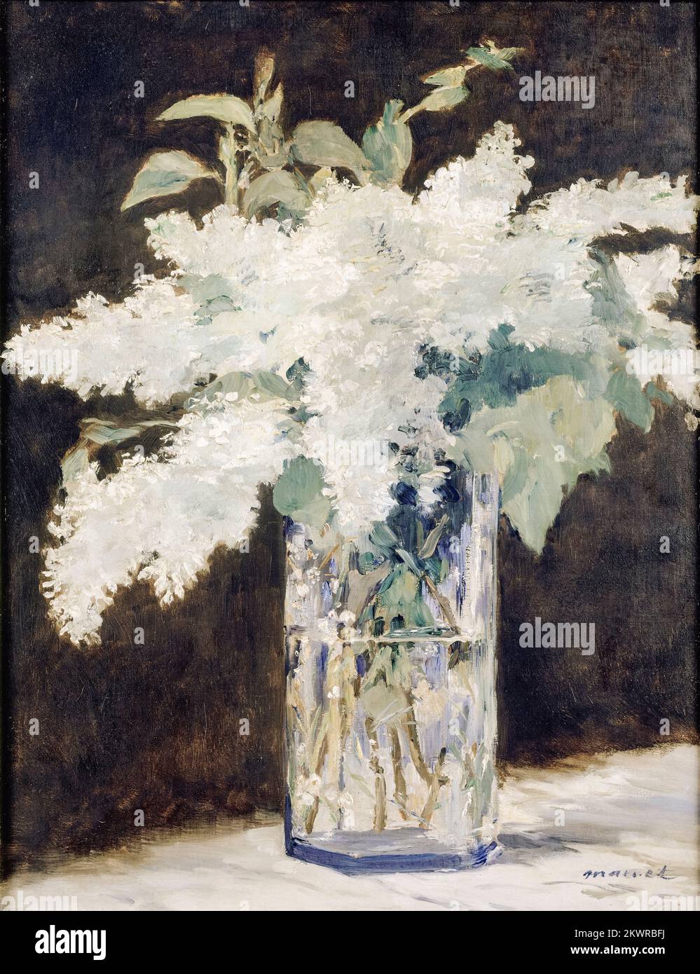 Edouard Manet, White Lilac, still life painting in oil on canvas, circa ...