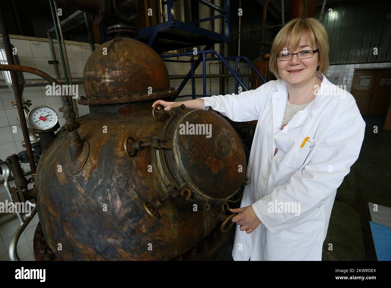 07.03.2014., Croatia, Zagreb - In Badel alcoholic liquor Pelinkovac is ...