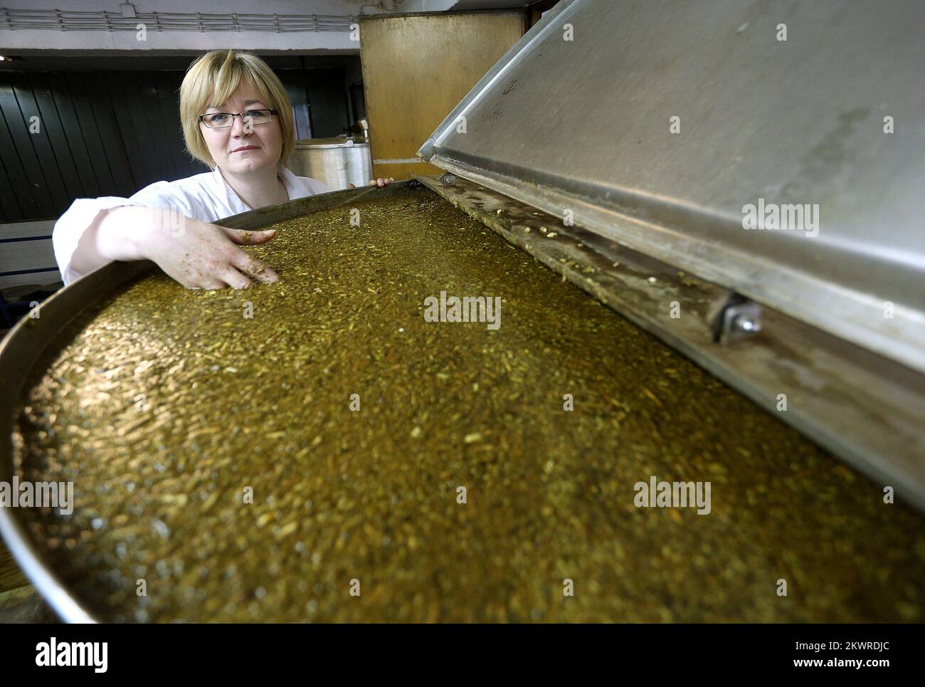 07.03.2014., Croatia, Zagreb - In Badel alcoholic liquor Pelinkovac is ...