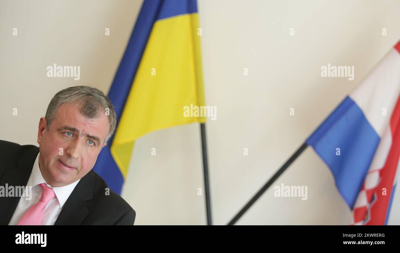 13.03.2014., Croatia, Zagreb - Ukrainian Ambassador to Croatia Oleksandr Levchenko at a press ...